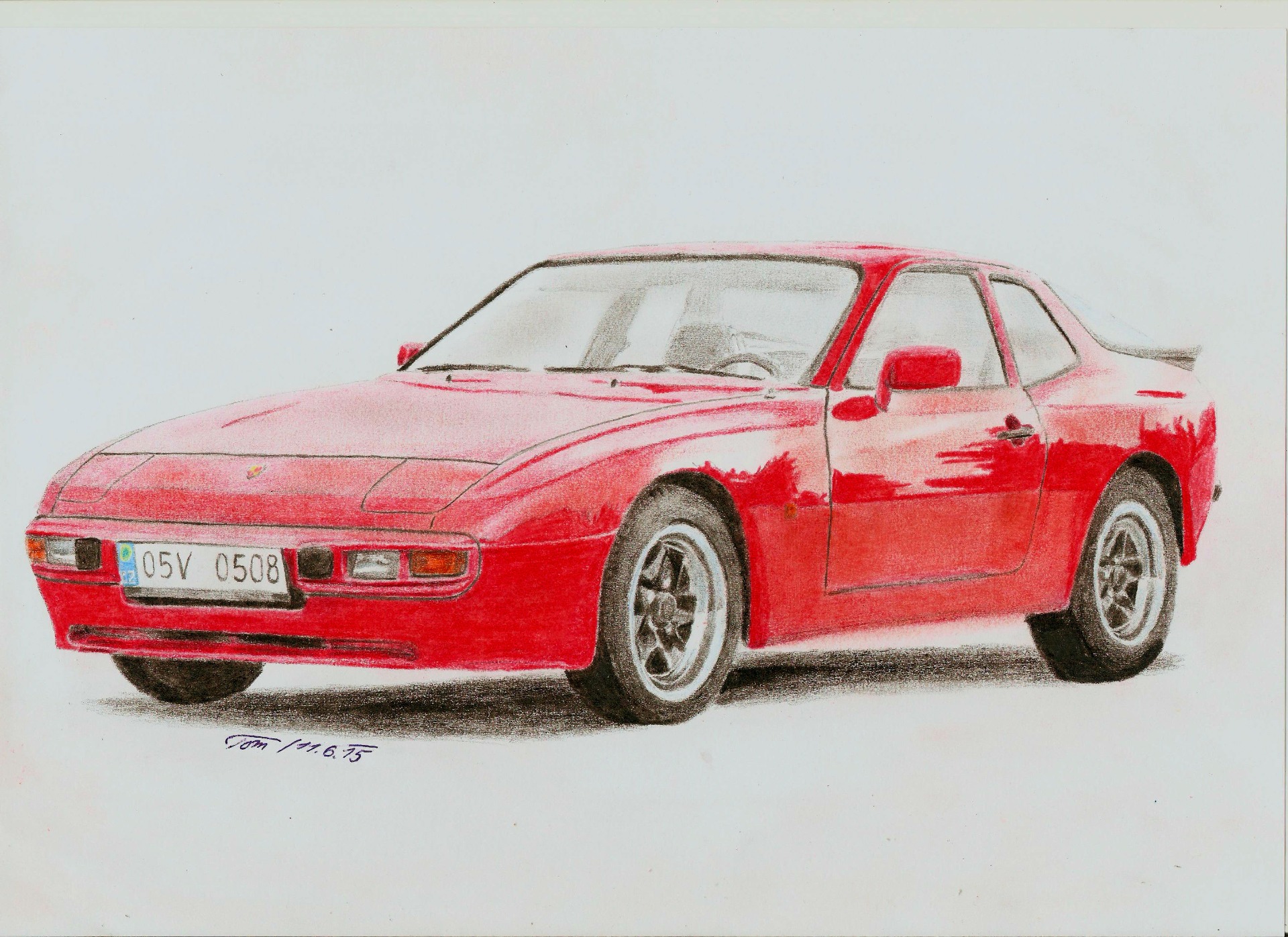 Porsche :: Car drawing by Tom