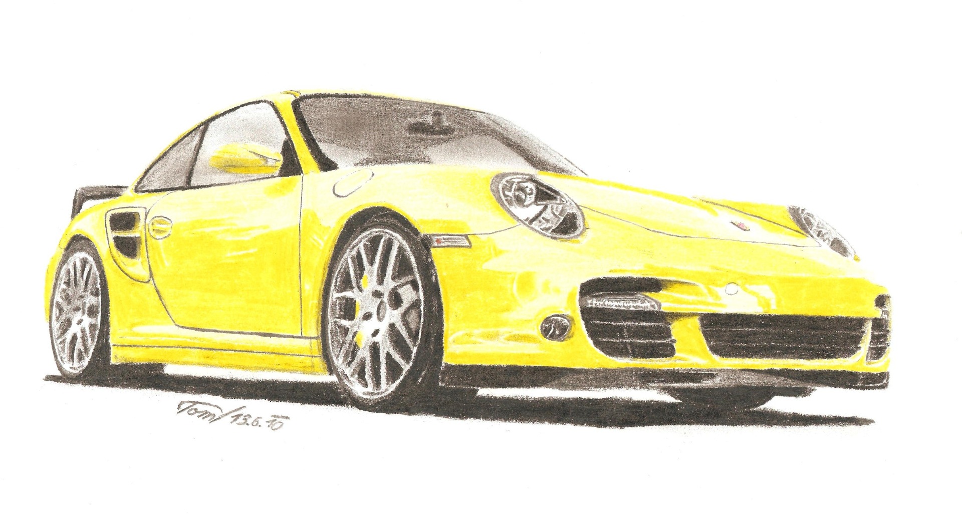 Porsche :: Car drawing by Tom