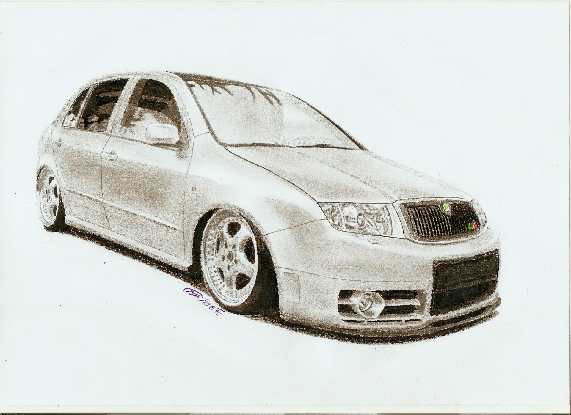 Škoda :: Car drawing by Tom