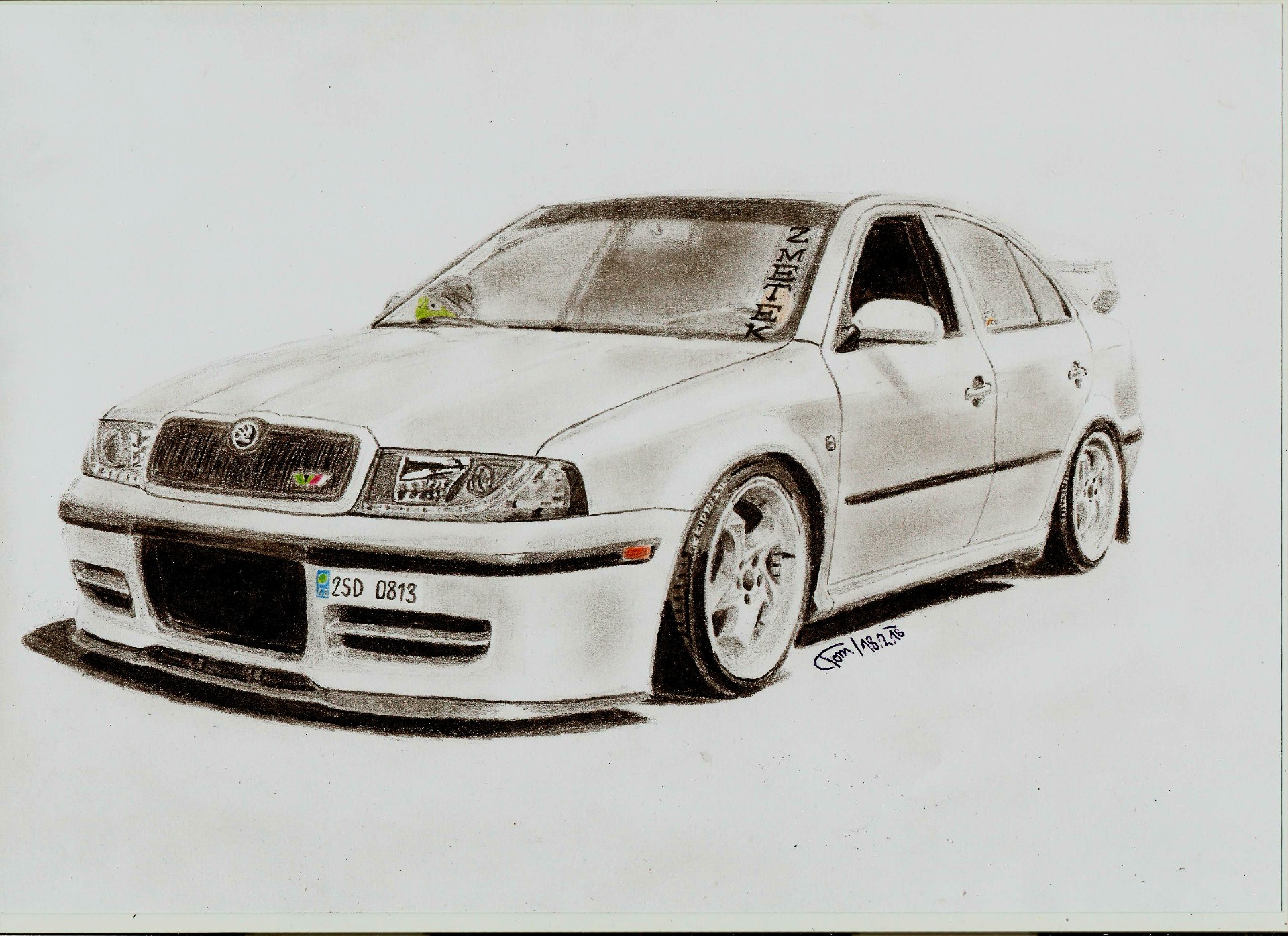 Škoda :: Car drawing by Tom