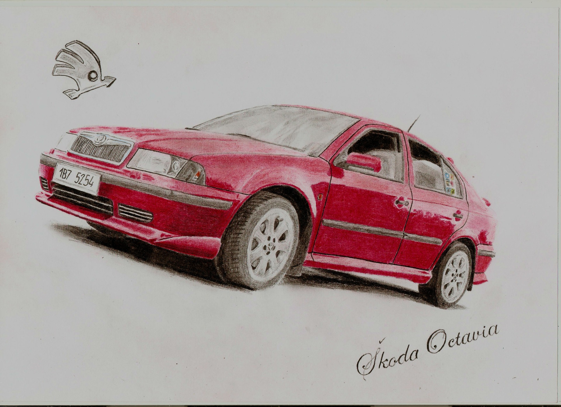 Škoda :: Car drawing by Tom
