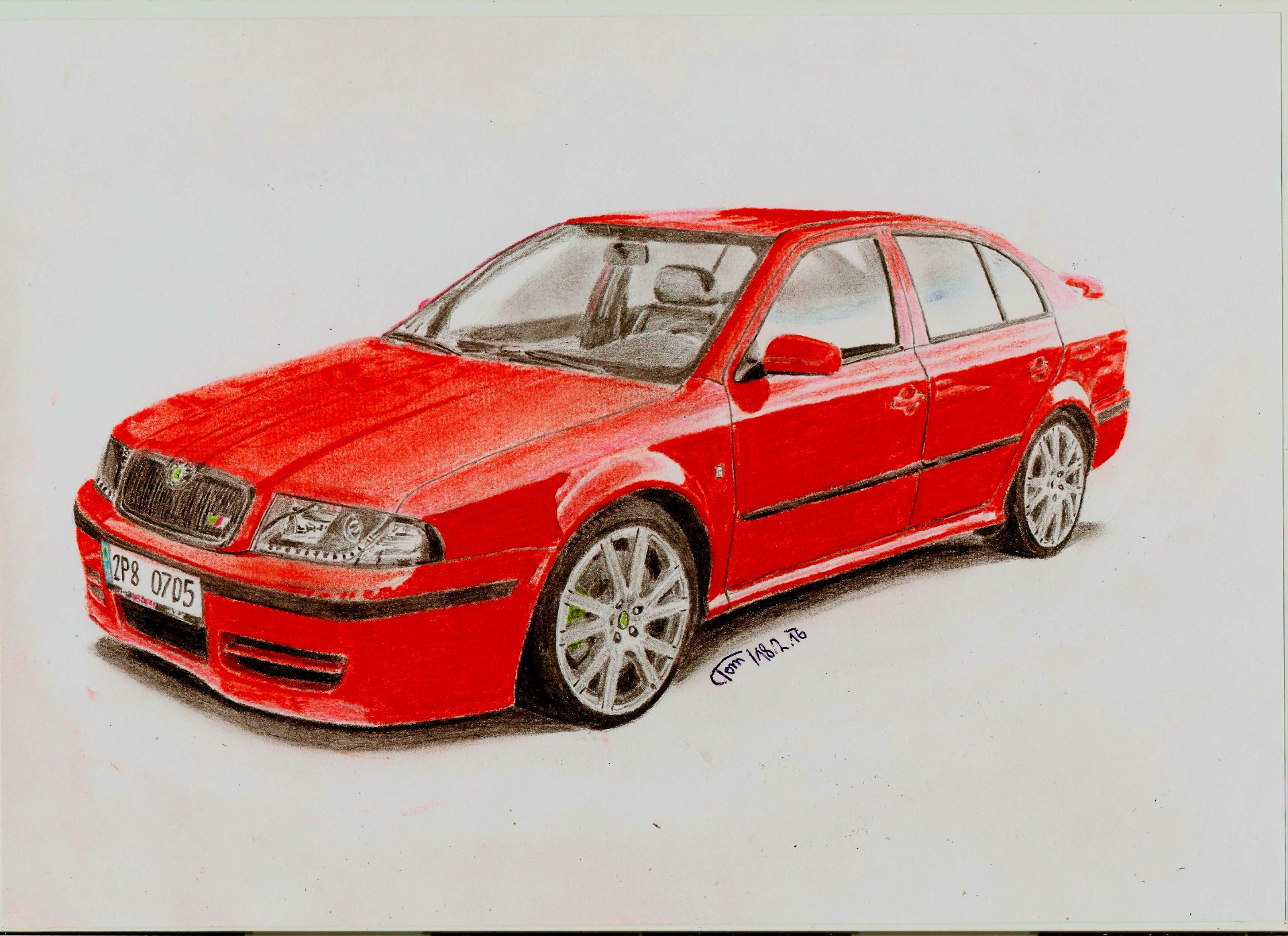 Škoda :: Car drawing by Tom
