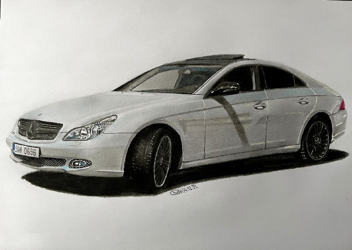 Mercedes :: Car drawing by Tom