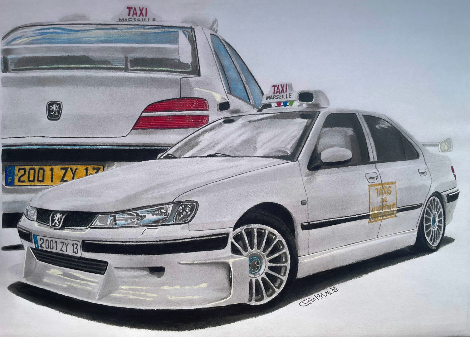 Peugeot :: Car drawing by Tom